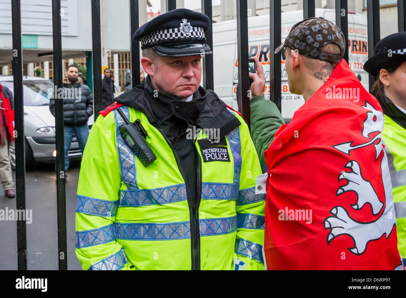 English Defence League (EDL) march on Regents Park Mosque in London ...