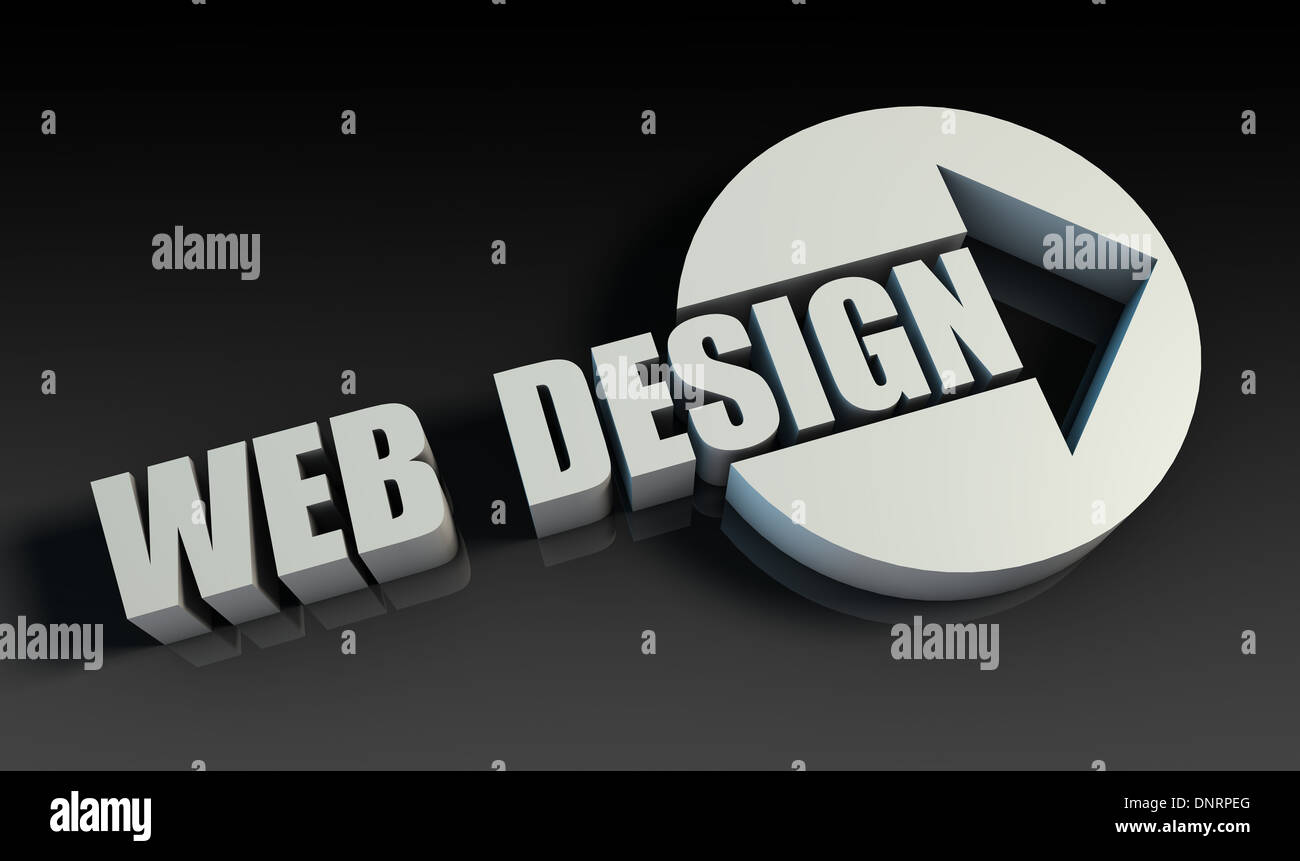 Web Design Concept With an Arrow Going Upwards 3D Stock Photo - Alamy