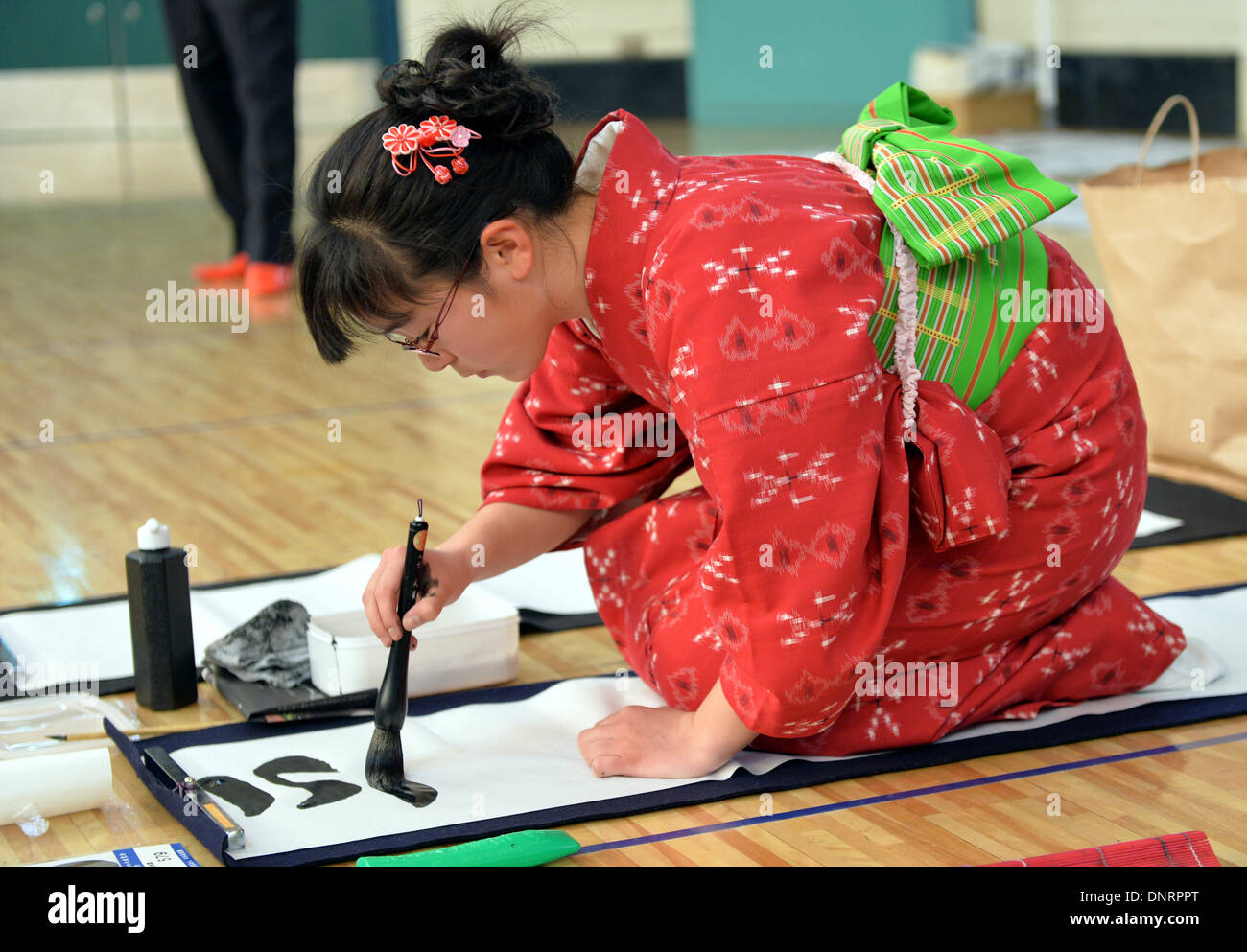 Calligraphy japan calligrapher writing hi-res stock photography and ...