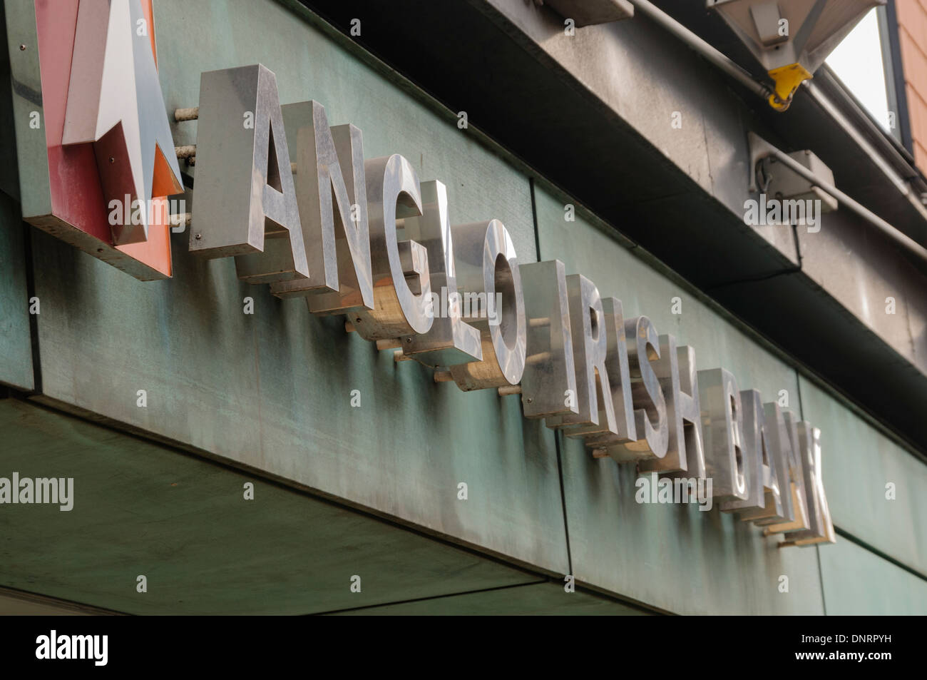 Sign for the (now defunct) Anglo Irish Bank Stock Photo - Alamy