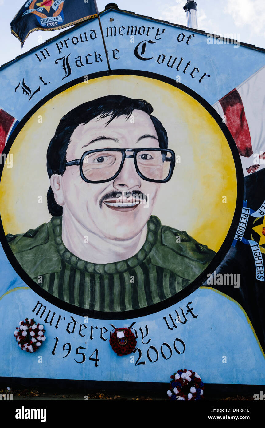 Mural in Belfast commemorating the UDA commander Jackie Coulter who was ...