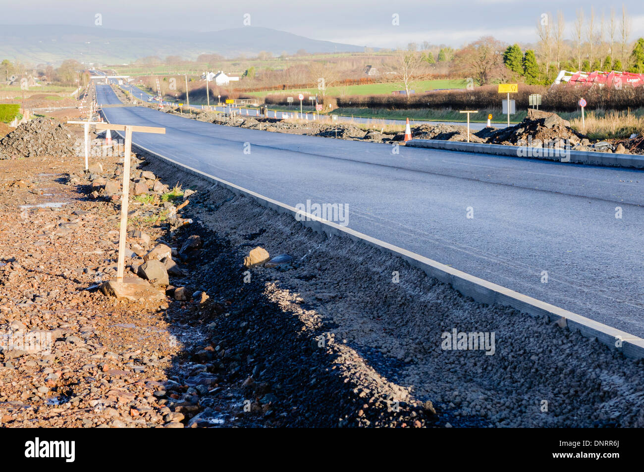 Newly constructed carriageway on a main road Stock Photo - Alamy