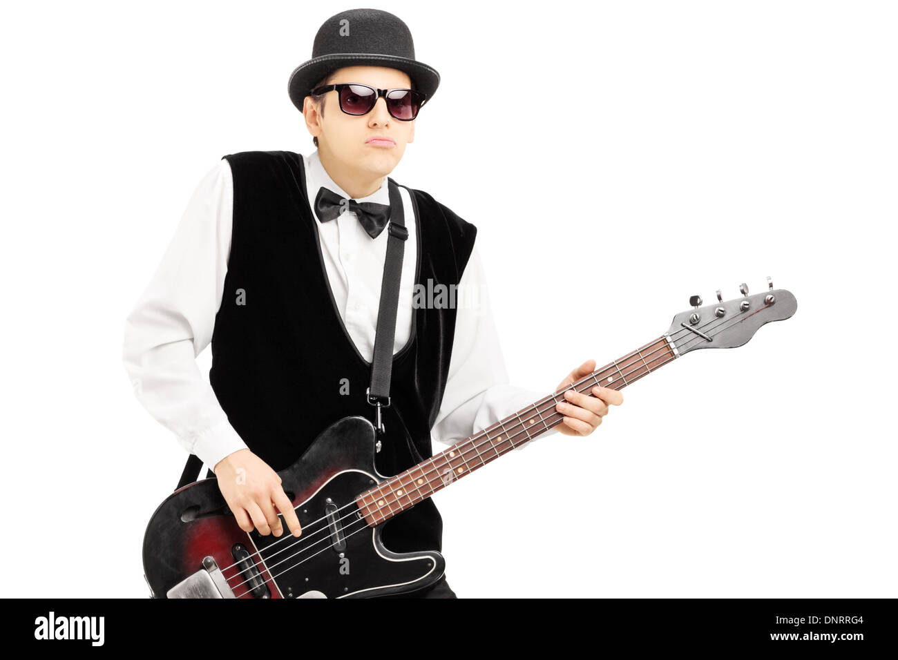 Person playing a bass guitar Stock Photo - Alamy