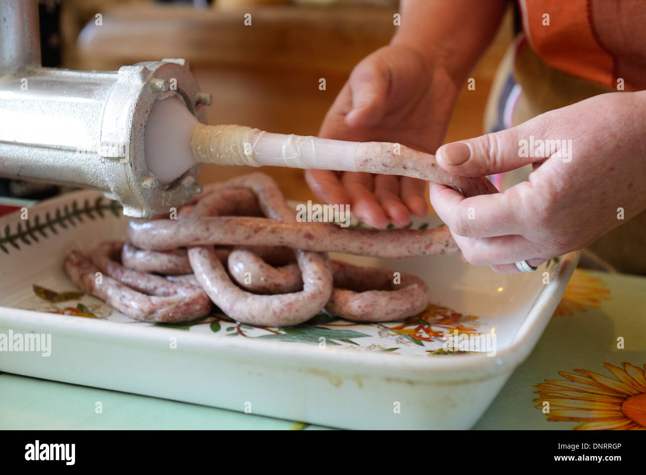 Making sausages in a family kitchen Stock Photo - Alamy