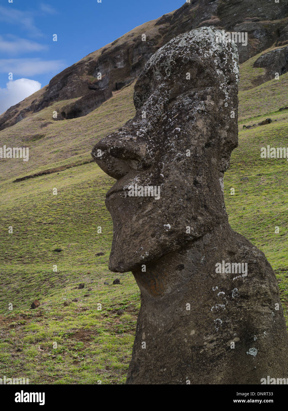 Chile. View of the stone statues moai "Easter Island Stock Photo - Alamy