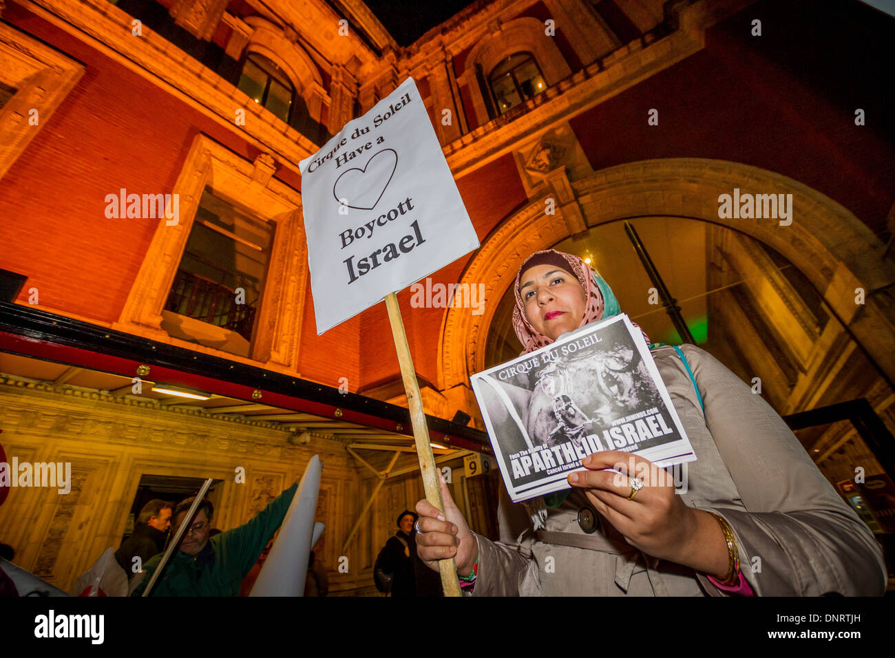 Protest outside Royal Albert Hall against Cirque du Soleil in London ...