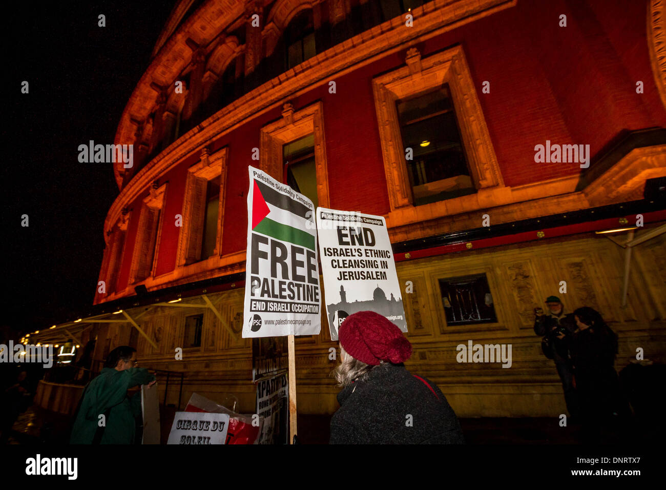 Protest outside Royal Albert Hall against Cirque du Soleil in London ...