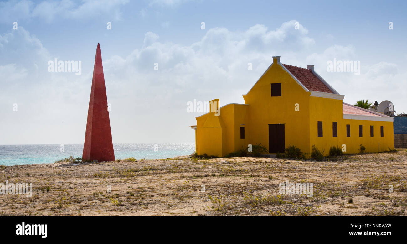 Slave huts at the salt mines in Bonaire Stock Photo - Alamy