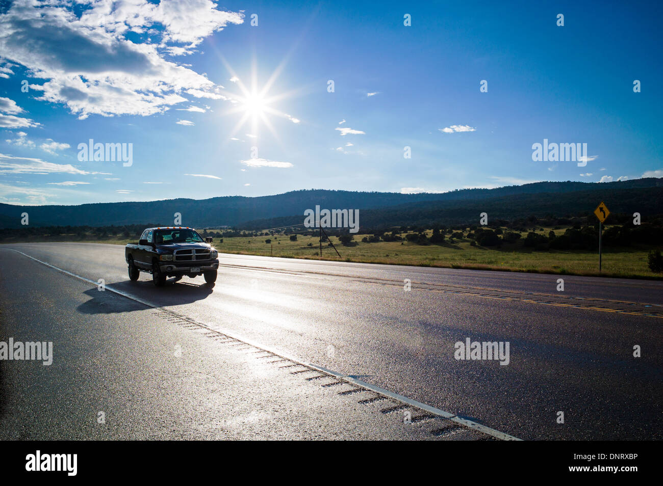 Clearing skies after soaking rains, Highway 115 south of Colorado ...