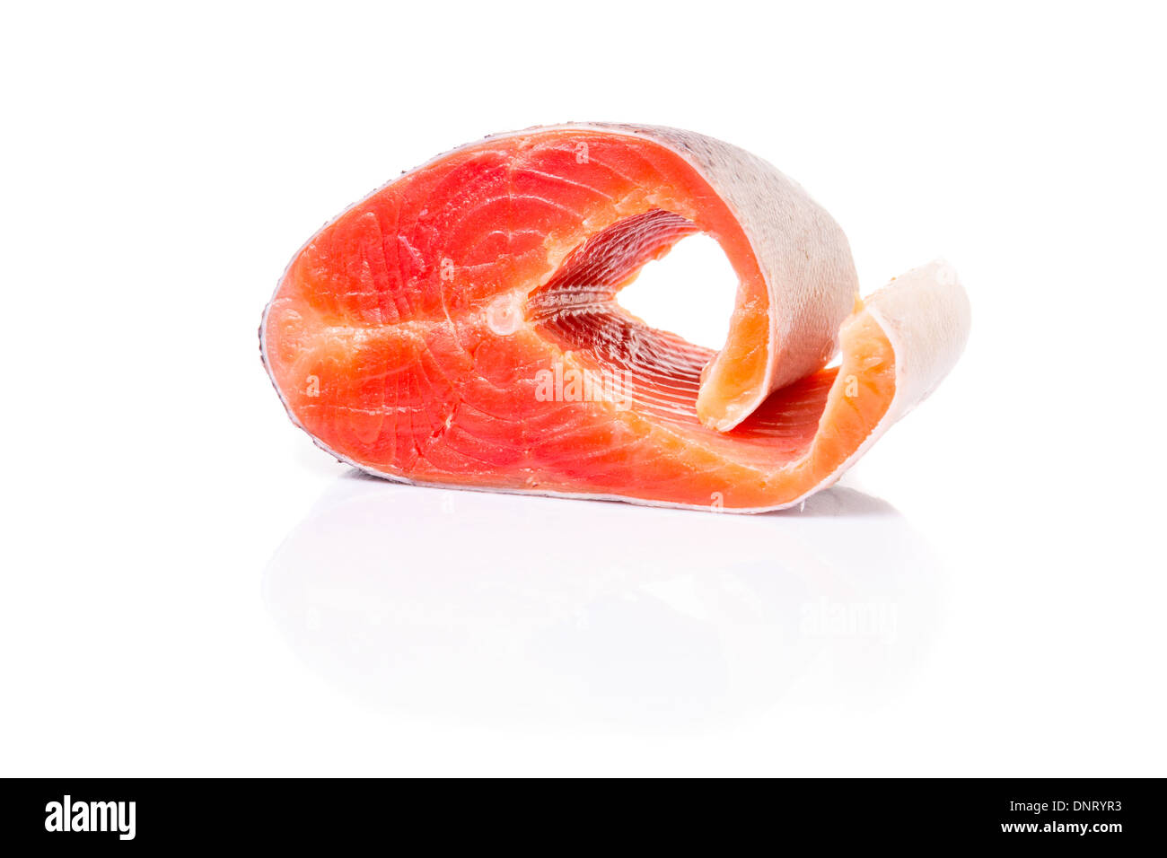 Fresh Raw Salmon isolated on White Background Stock Photo - Alamy