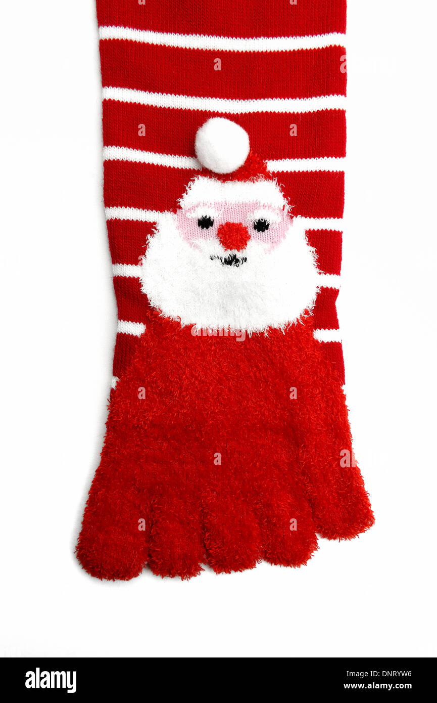 1 one red striped santa claus sock Stock Photo - Alamy