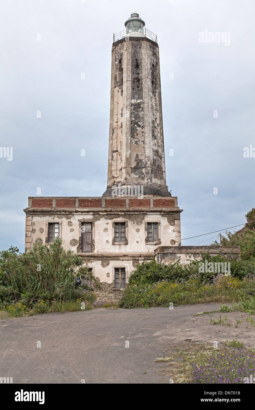 Lighthouse on the island Vulcano, Aeolian Islands, Sicily, Italy Stock ...