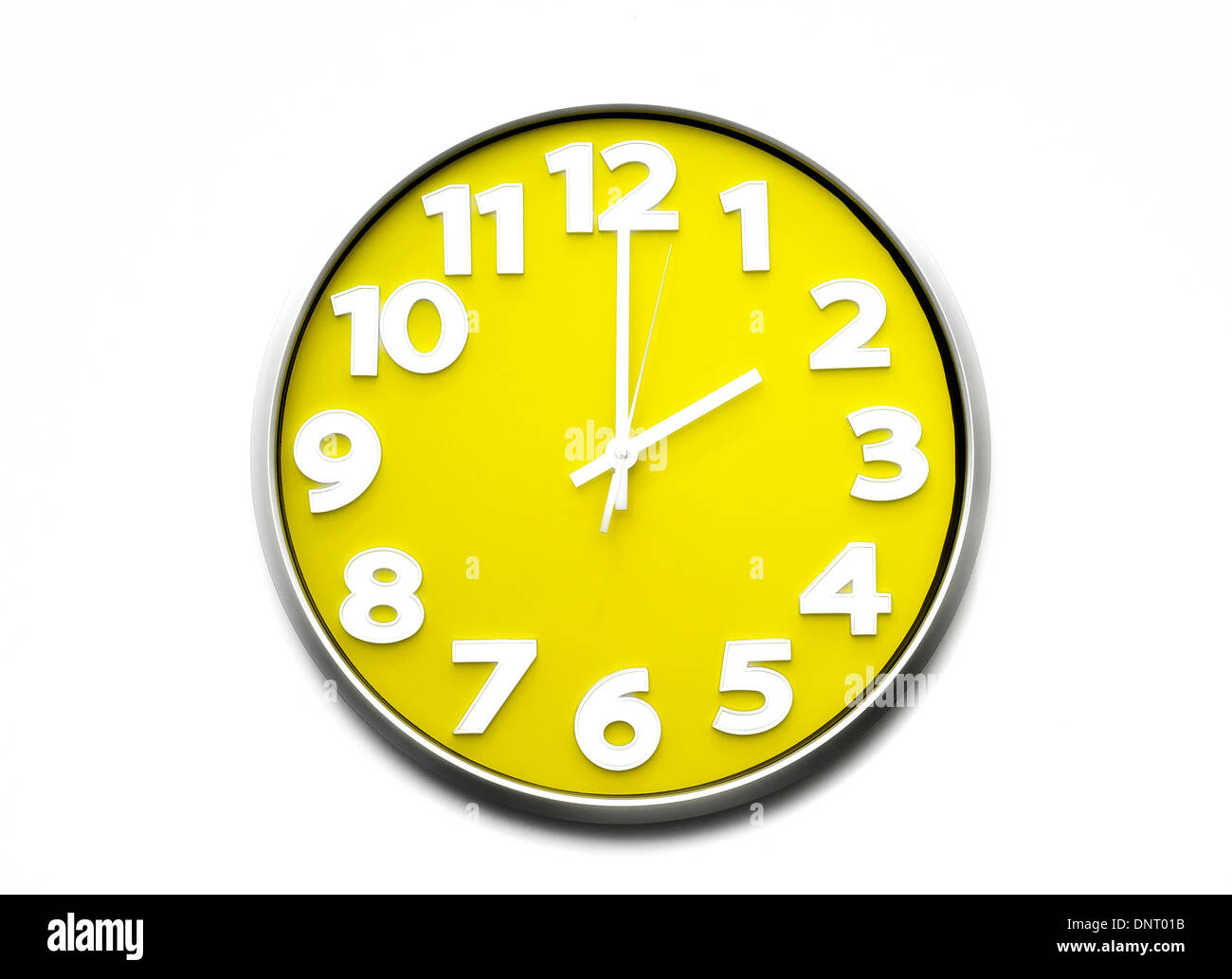 yellow cock face 2 o'clock the clock strikes two 1400 hours Stock Photo ...