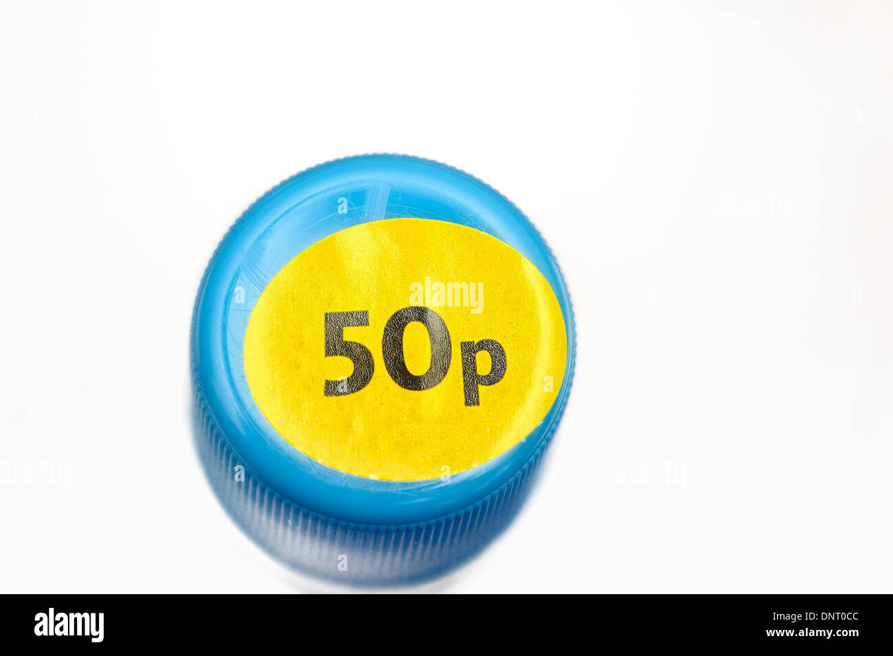 A 50p black on yellow retail pricing label Stock Photo - Alamy