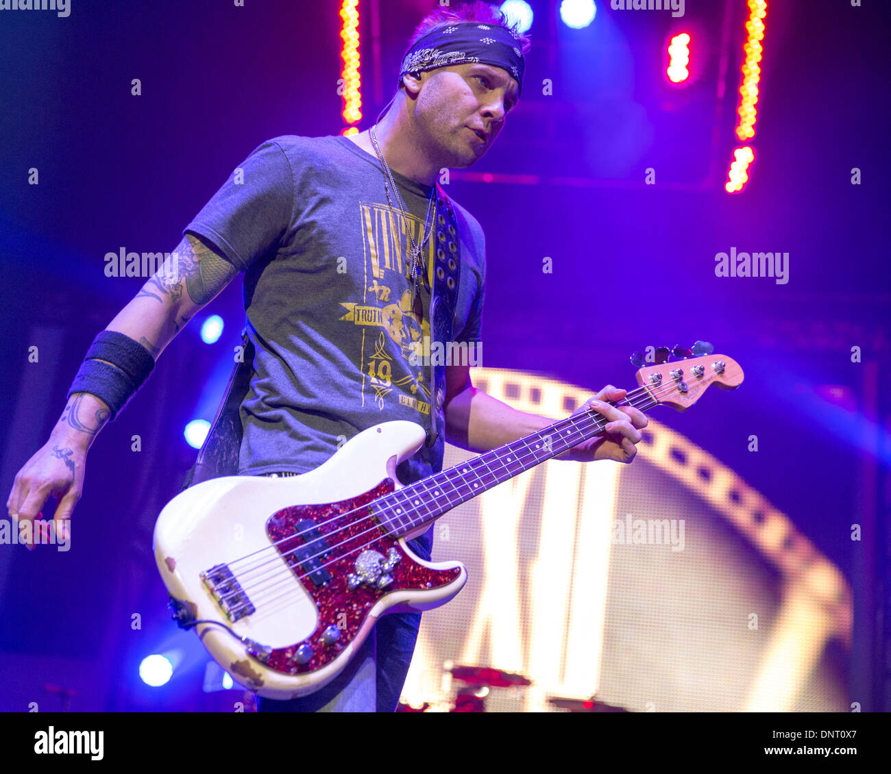 Green Bay, Wisconsin, USA. 6th March, 2013. Bassist TODD HARRELL of 3 ...