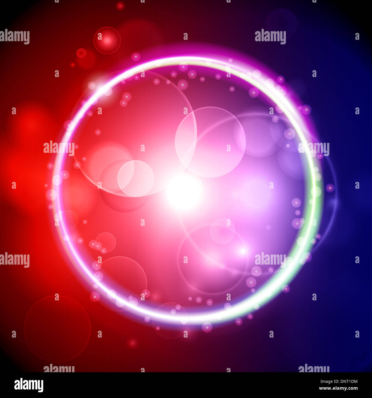 Neon glowing border on a purple and red background with lens flares ...