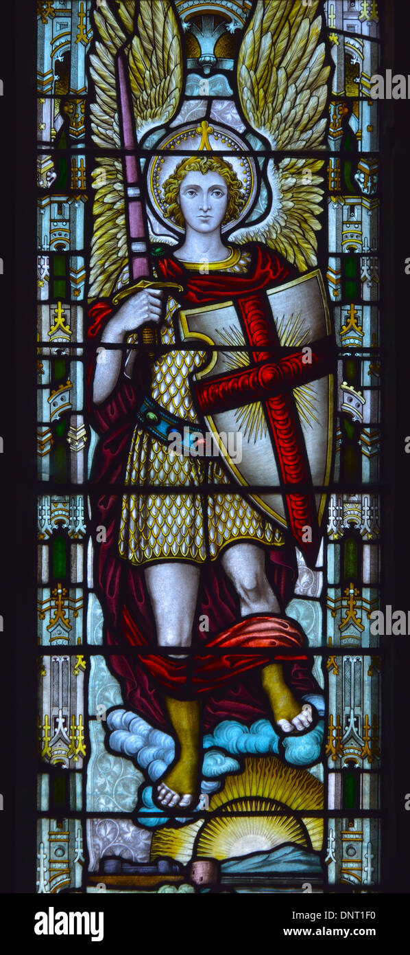 Archangel Michael. Detail of window. Church of Saint Michael. Bowness ...