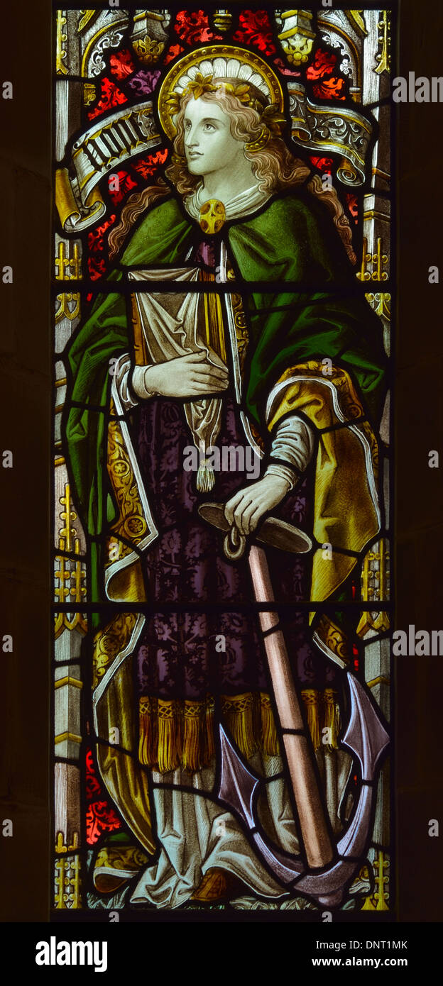 Hope. Detail of window. Church of Saint Michael. Bowness-on-Solway ...