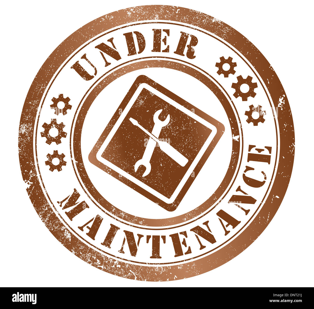 under maintenance grunge stamp, in english language Stock Photo - Alamy