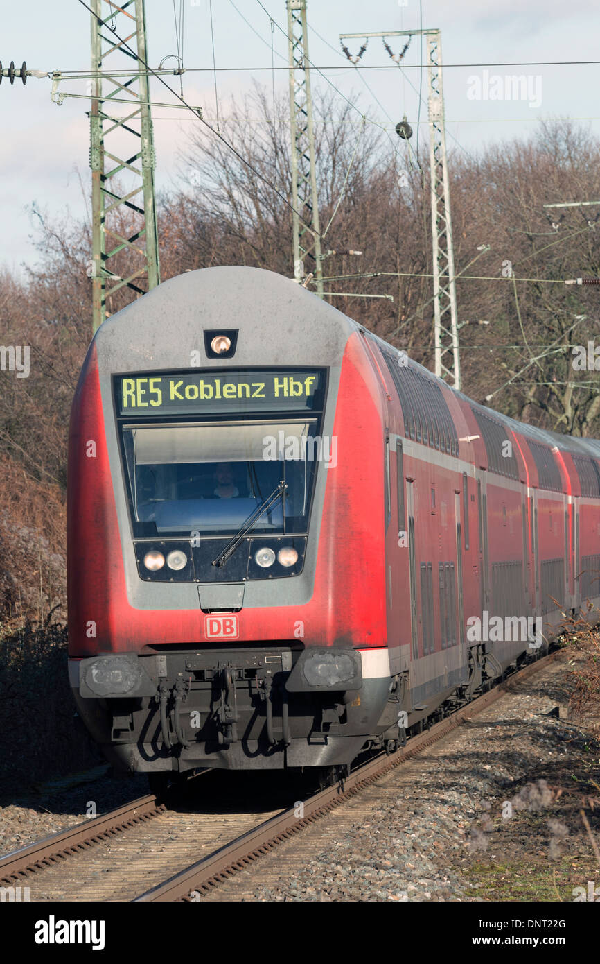 RE5 (Regional Express) German Railways double-decker passenger train ...