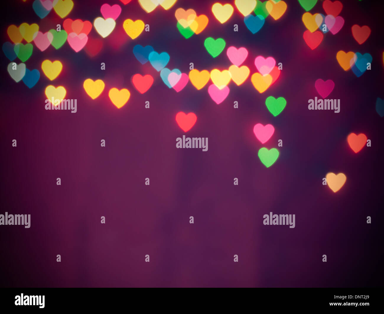 Colorful heart bokeh with copy space background Stock Photo - Alamy