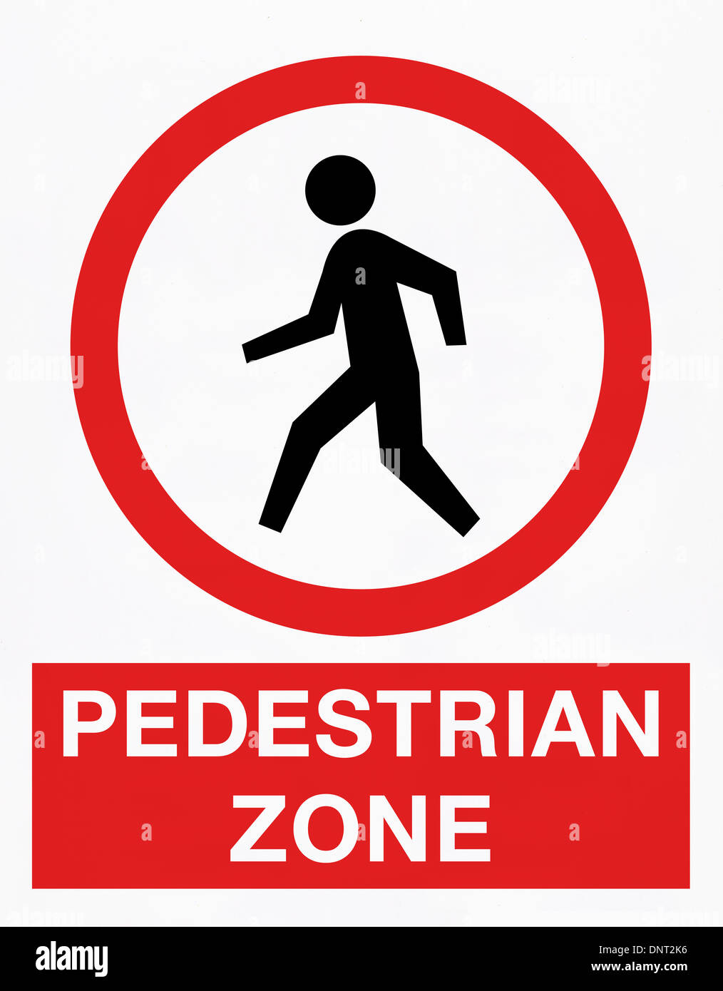 Pedestrian zone signal in english language Stock Photo - Alamy