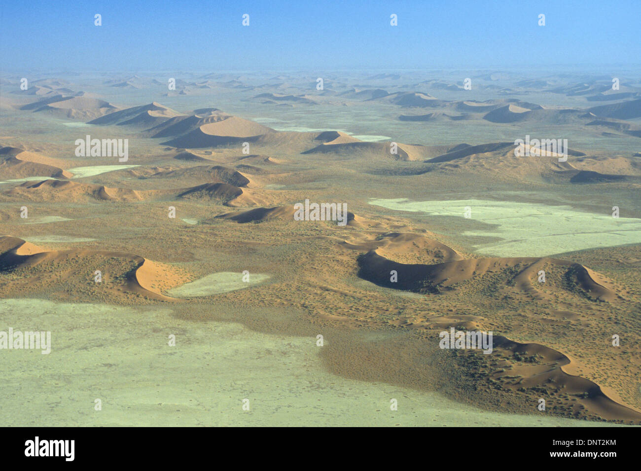 Aerial view of dunes, south of Kuiseb river, Namib-Naukluft NP, Namibia ...