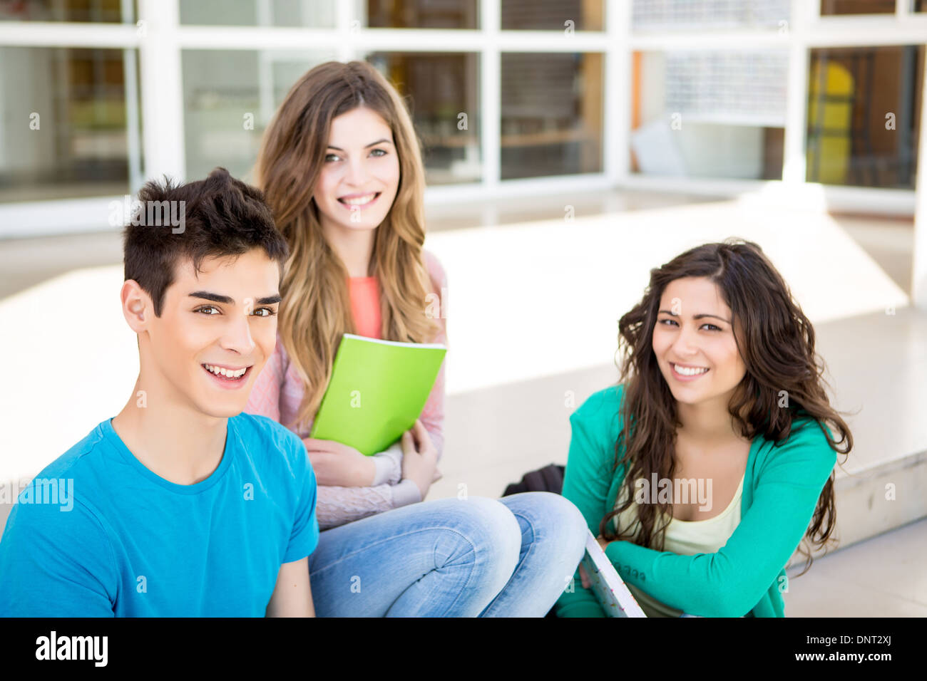 Young group of students in school campus Stock Photo - Alamy