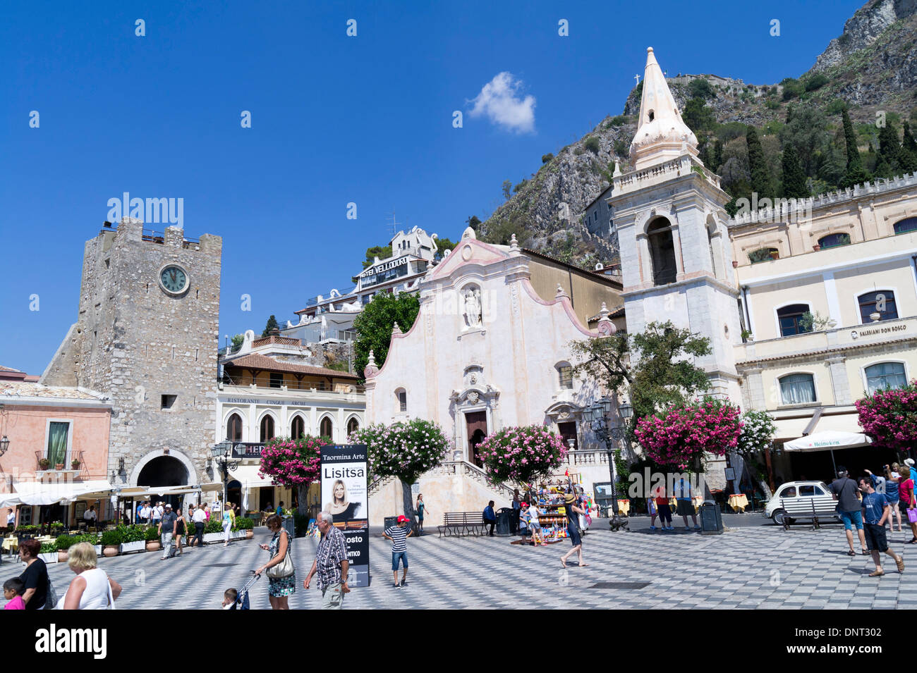 Sicily Taormina Piazza IX Aprile Stock Photo - Alamy