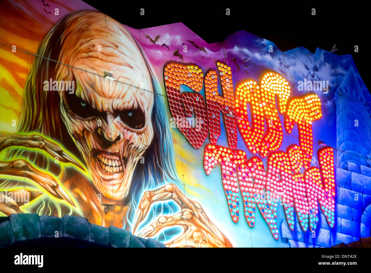 Fairground ride ghost train hi-res stock photography and images - Alamy