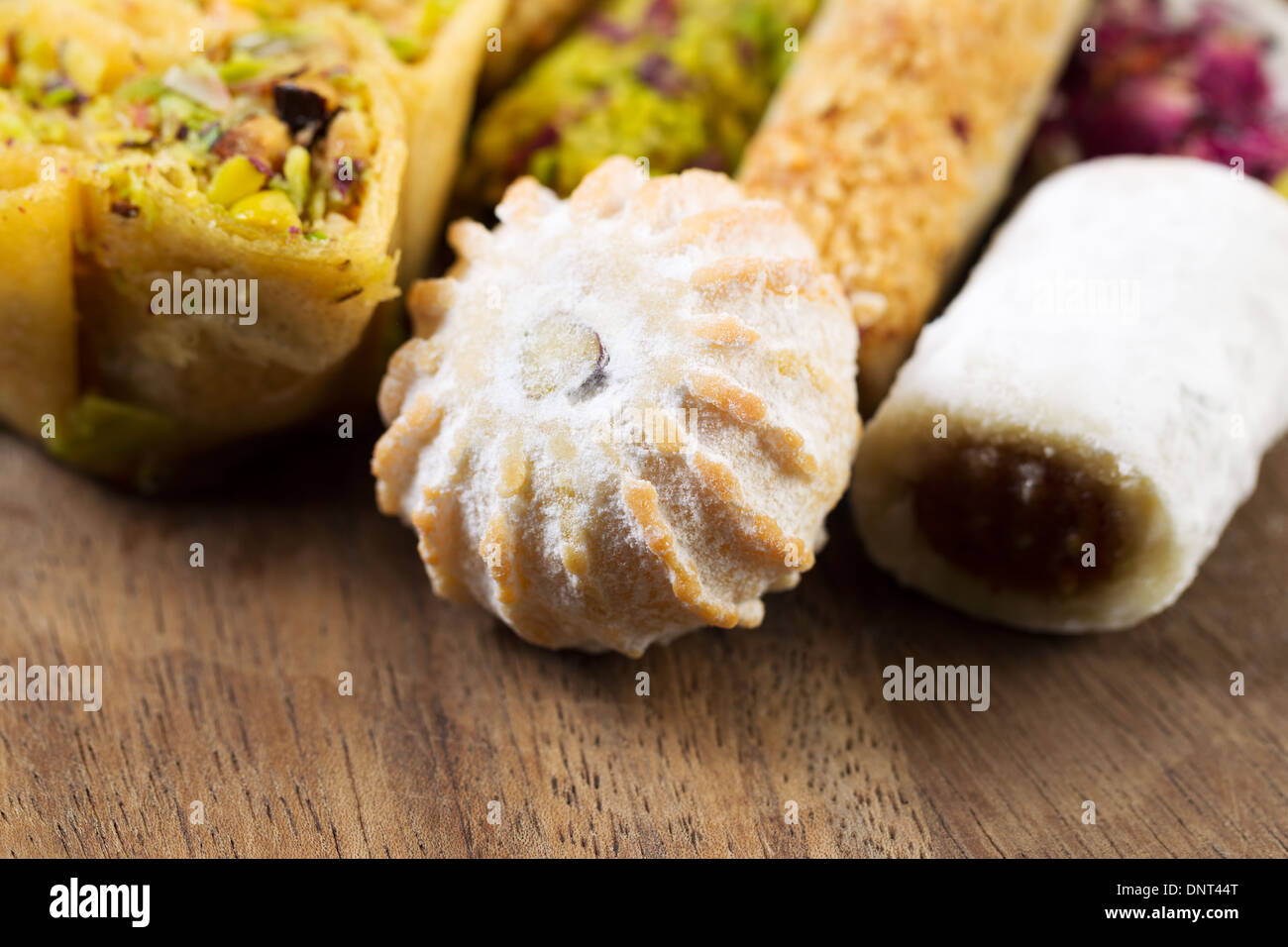 Closeup horizontal photo of gourmet cookies, focus on front wheel ...