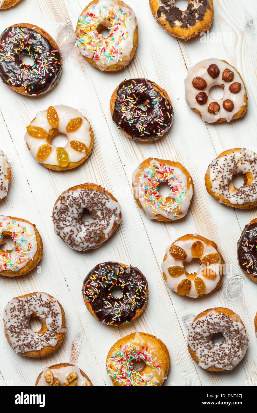 Group of different colorful donuts Stock Photo - Alamy