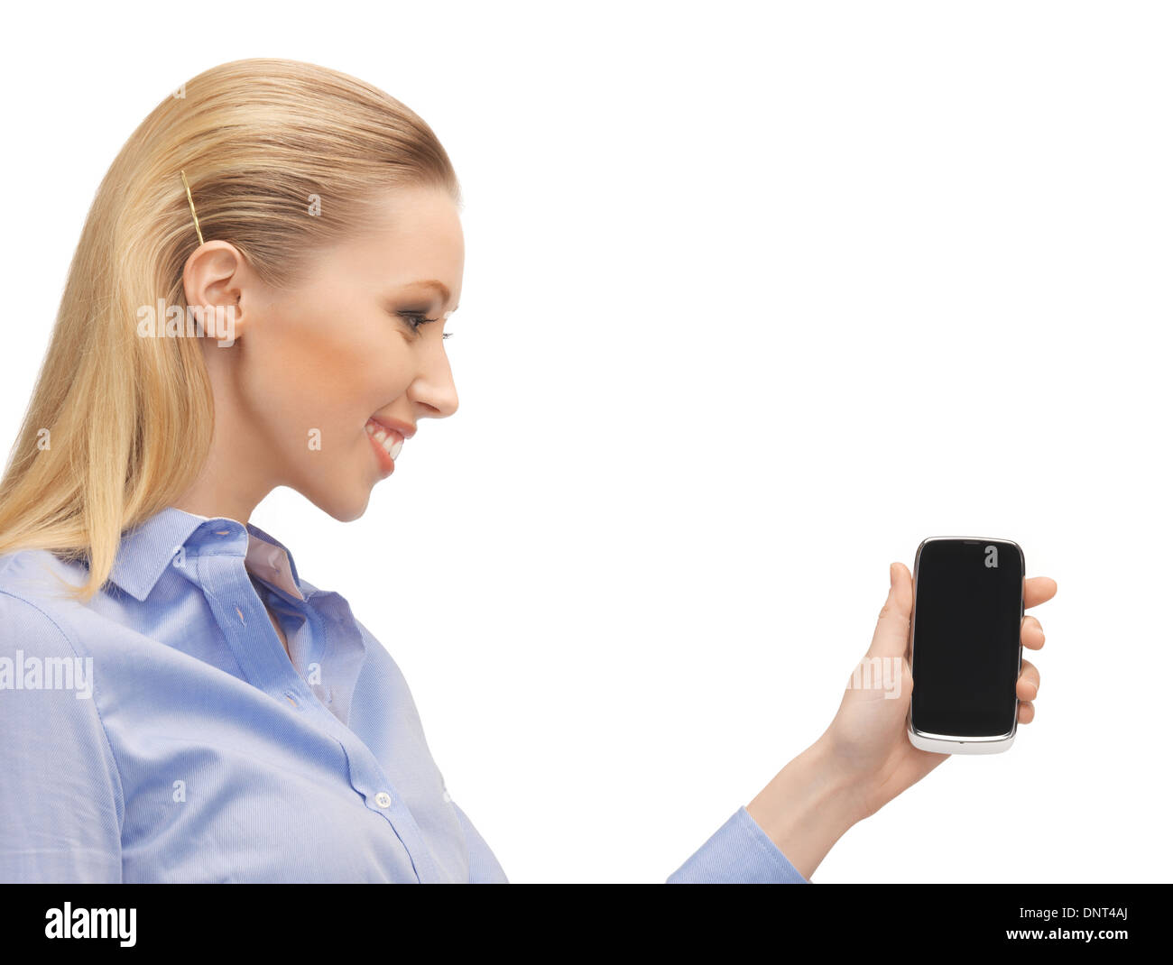 woman with cell phone Stock Photo - Alamy