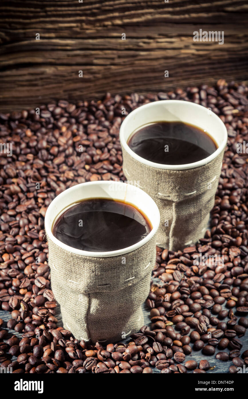 Freshly hot coffee for two Stock Photo - Alamy