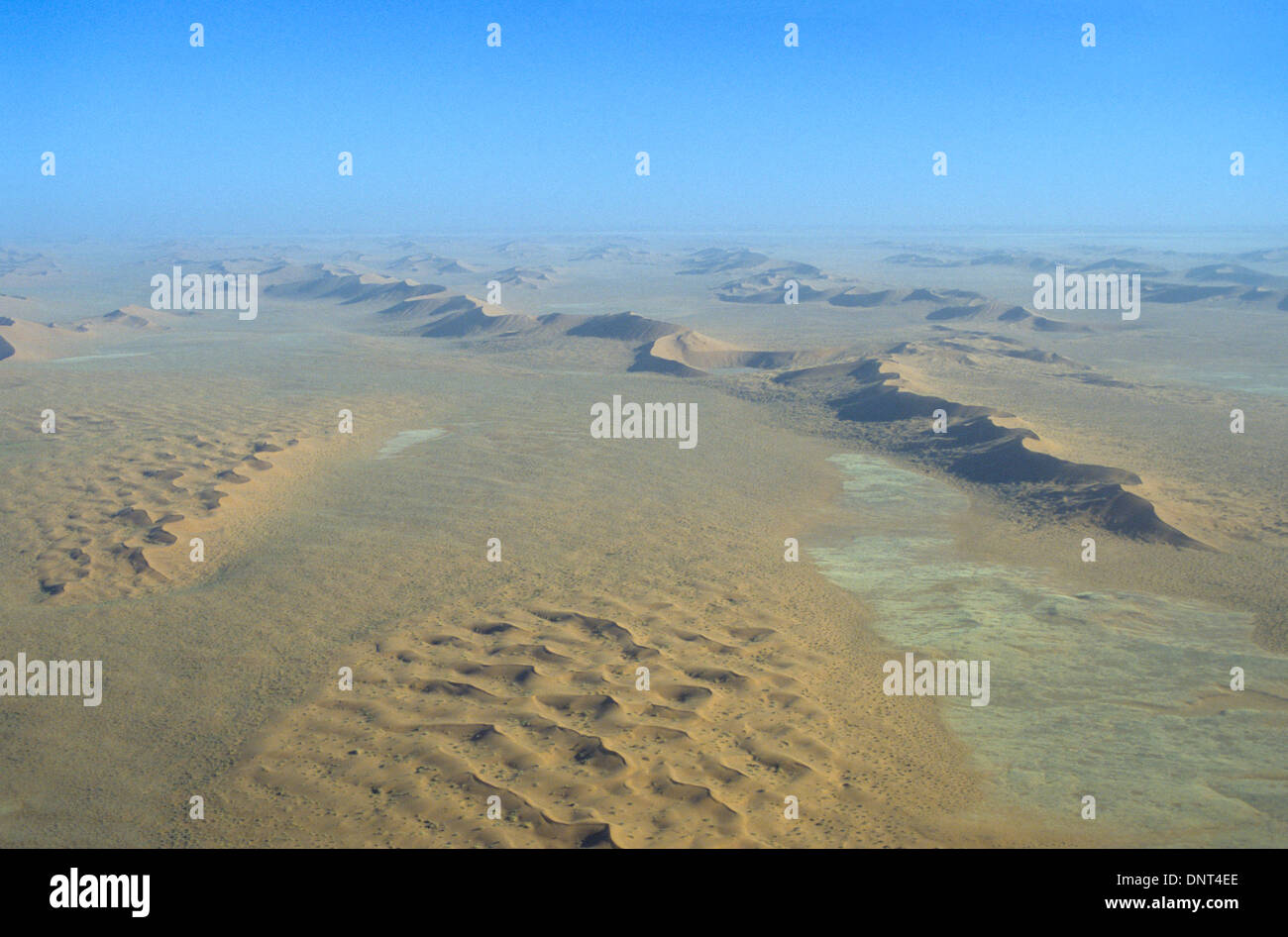 Aerial view of dunes, south of Kuiseb river, Namib-Naukluft NP, Namibia ...
