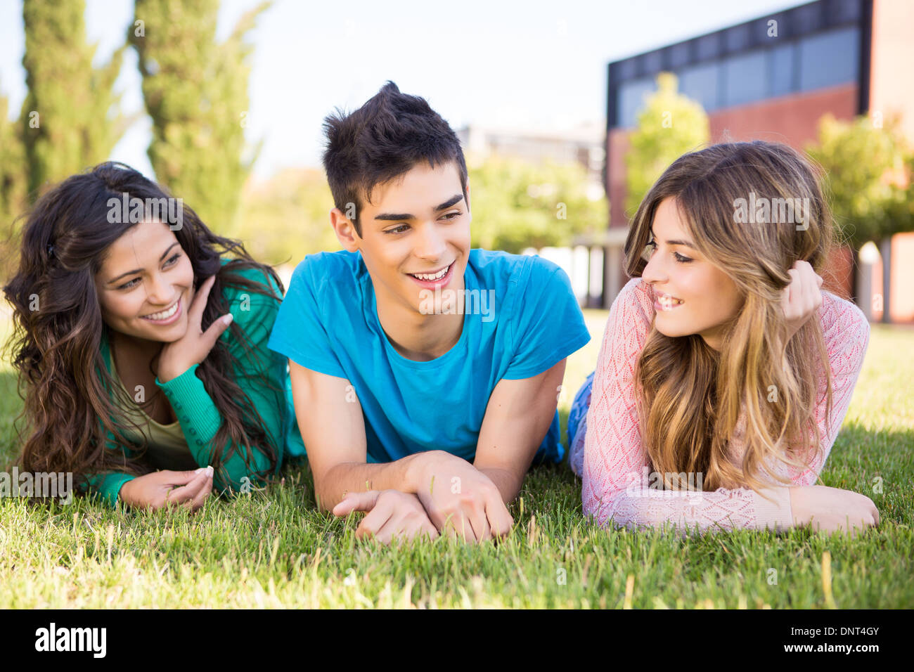 Young group of students in campus Stock Photo - Alamy