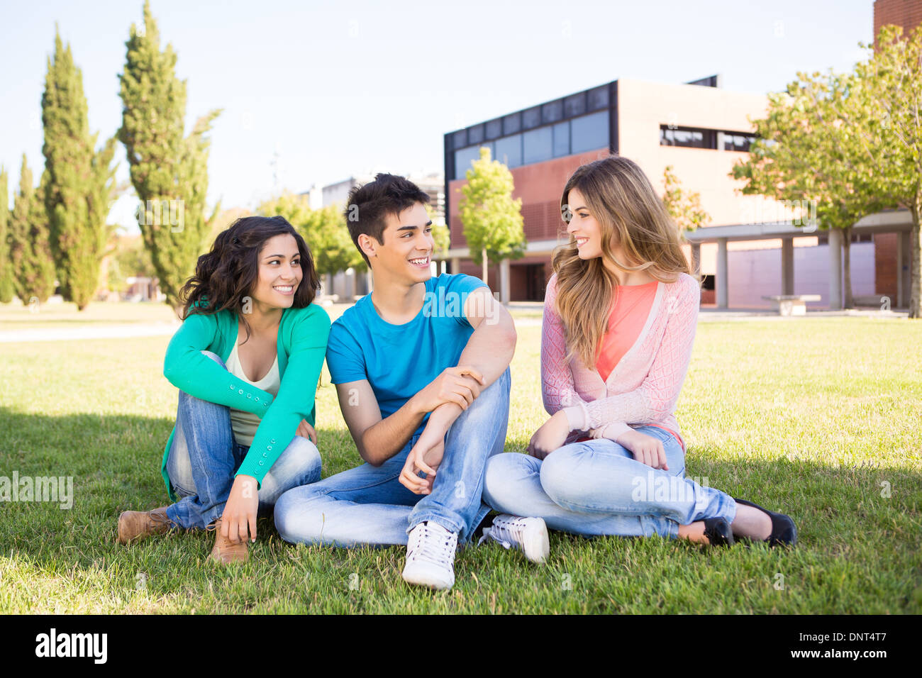 Young group of students in campus Stock Photo - Alamy