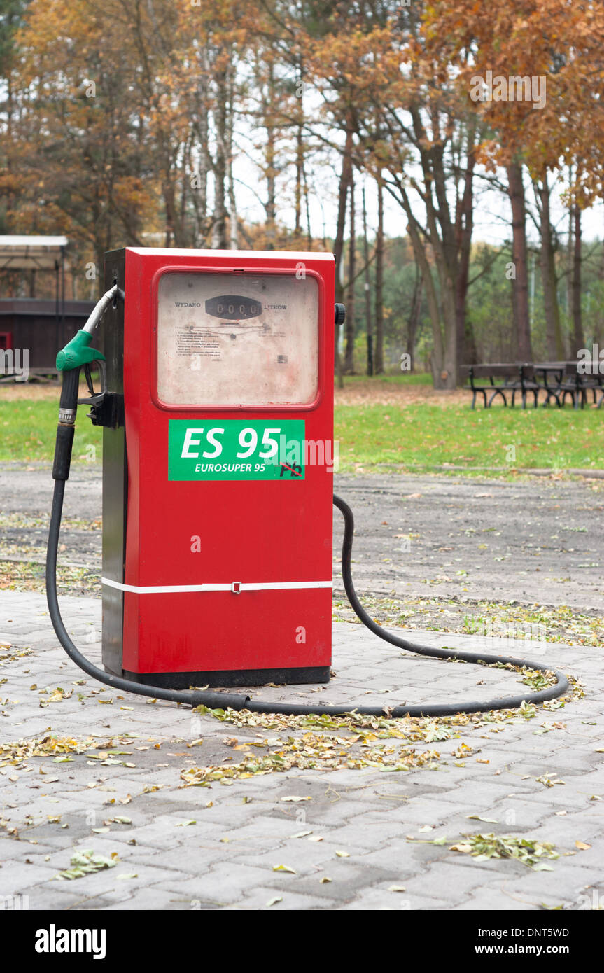 Old polish petrol pump Stock Photo - Alamy