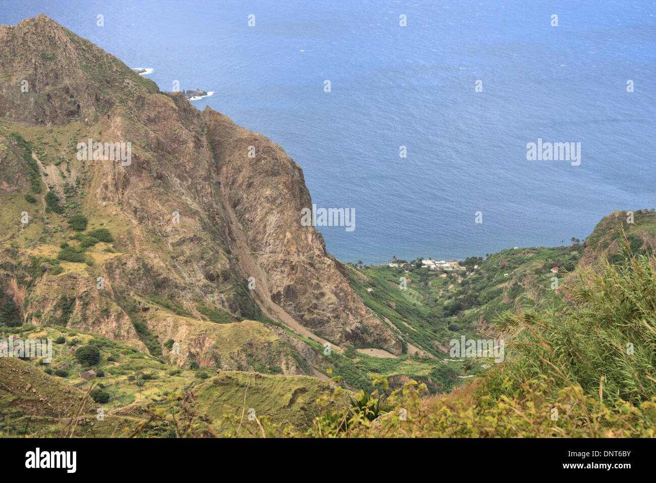 Mountainous scenery on the island of Brava, Cape Verde islands Stock ...