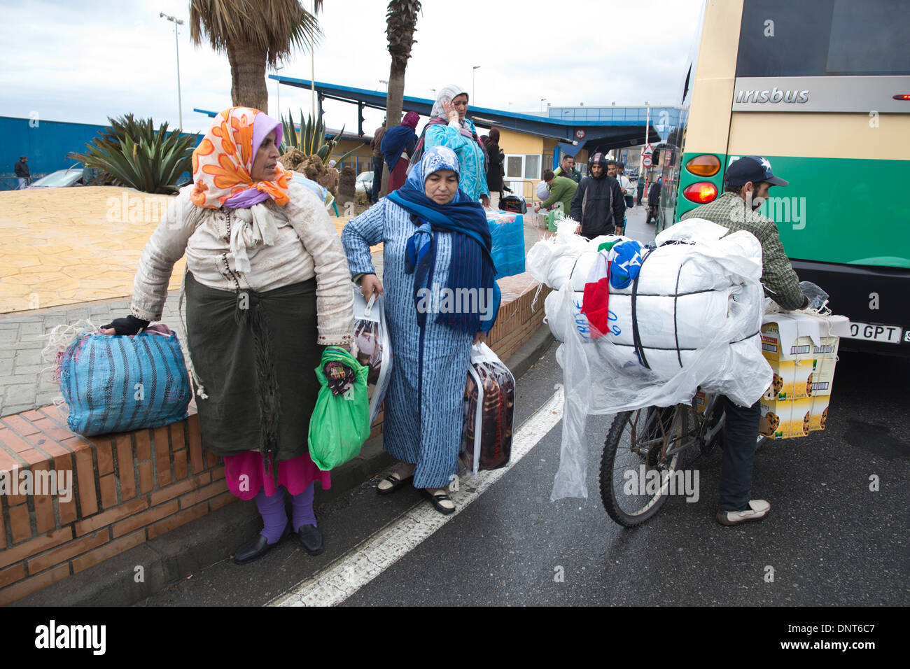 Local vendors at the Tarajal border crossing between Ceuta the Spanish ...