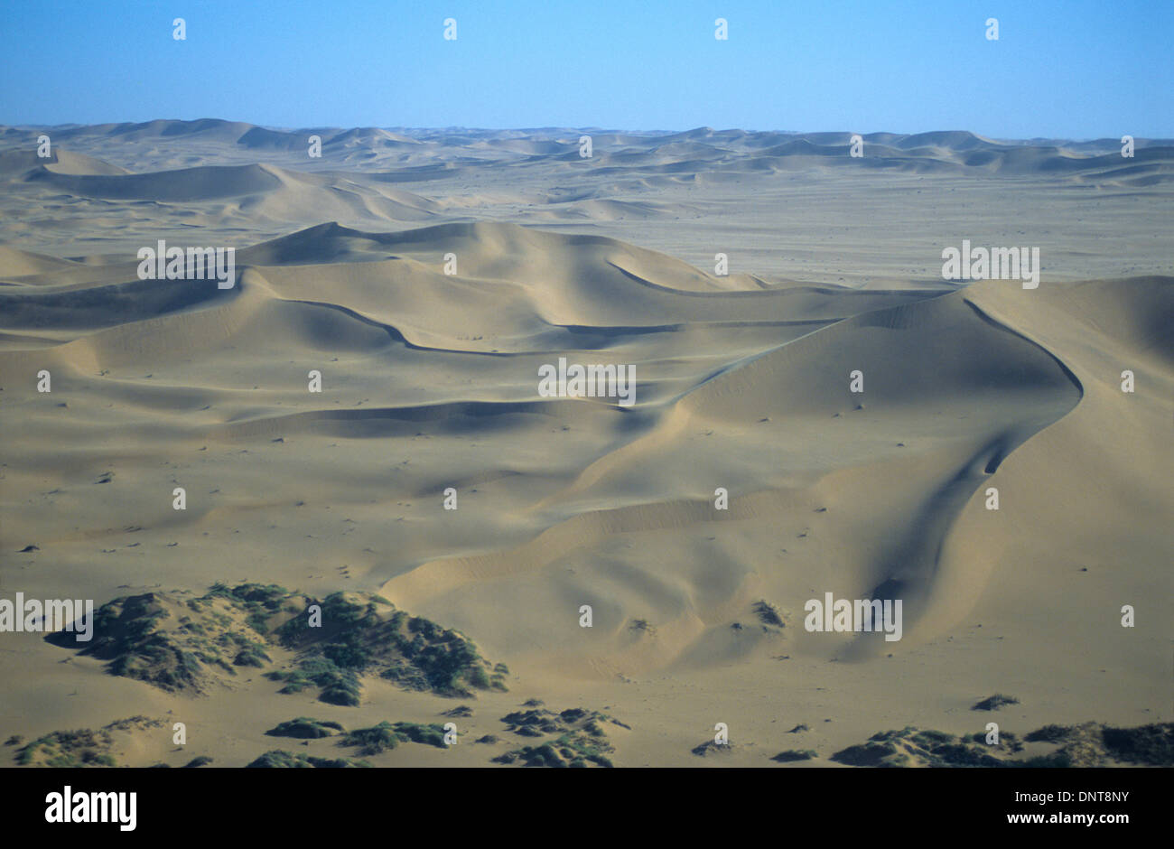 Aerial view of dunes, south of Kuiseb river, Namib-Naukluft NP, Namibia ...