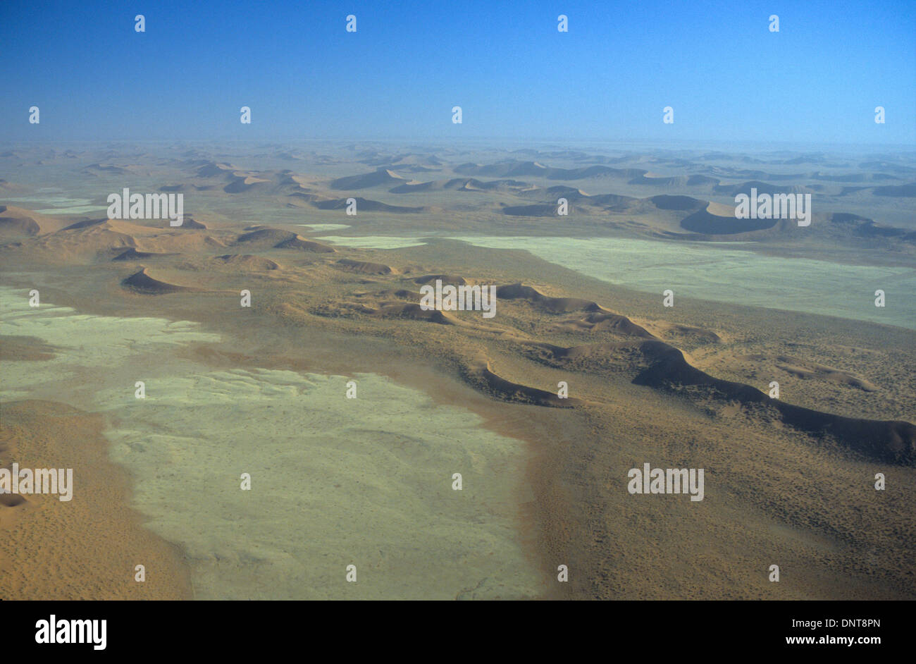 Aerial view of dunes, south of Kuiseb river, Namib-Naukluft NP, Namibia ...