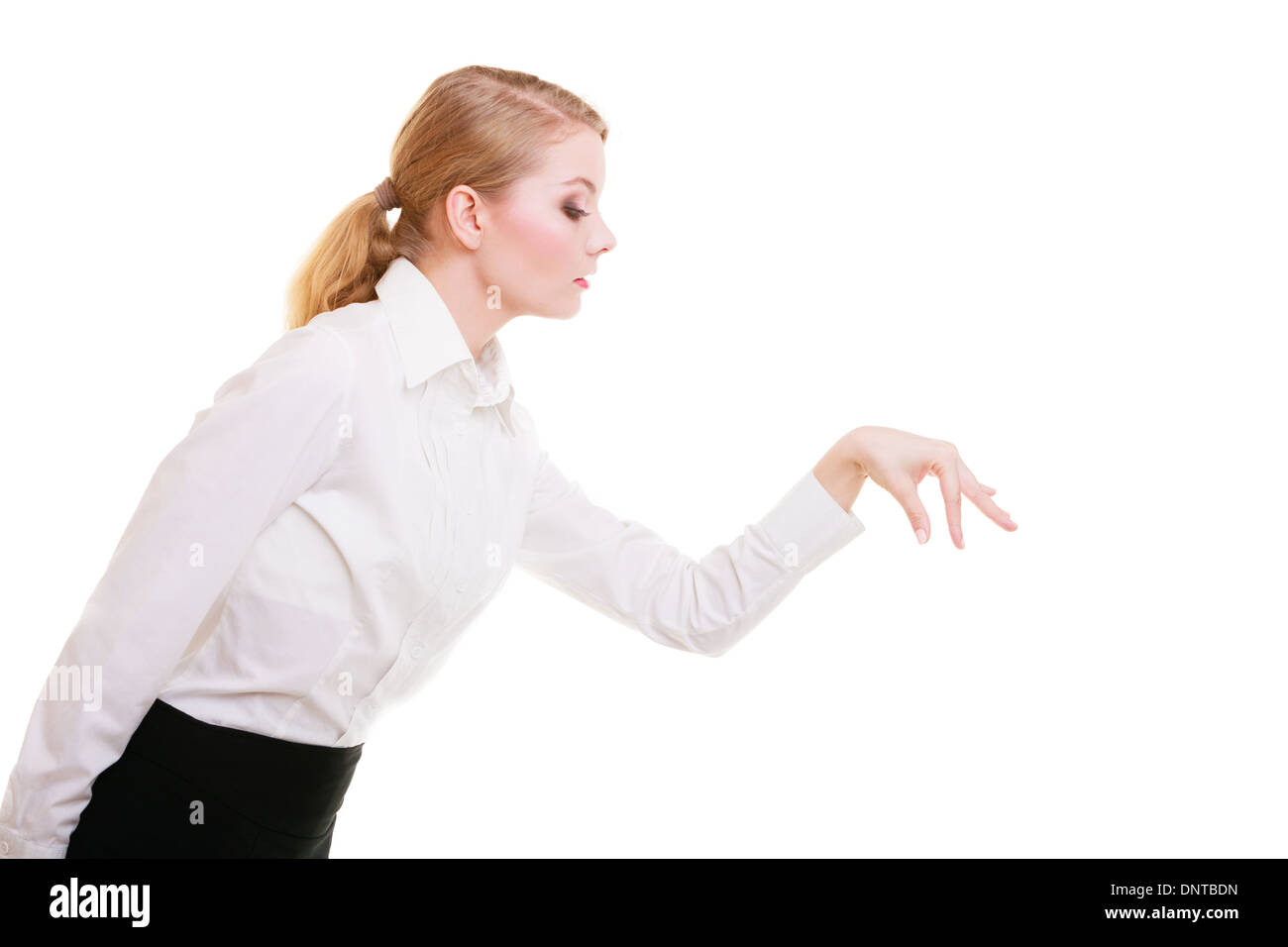 Human Resources concept business woman choosing picking up make a ...