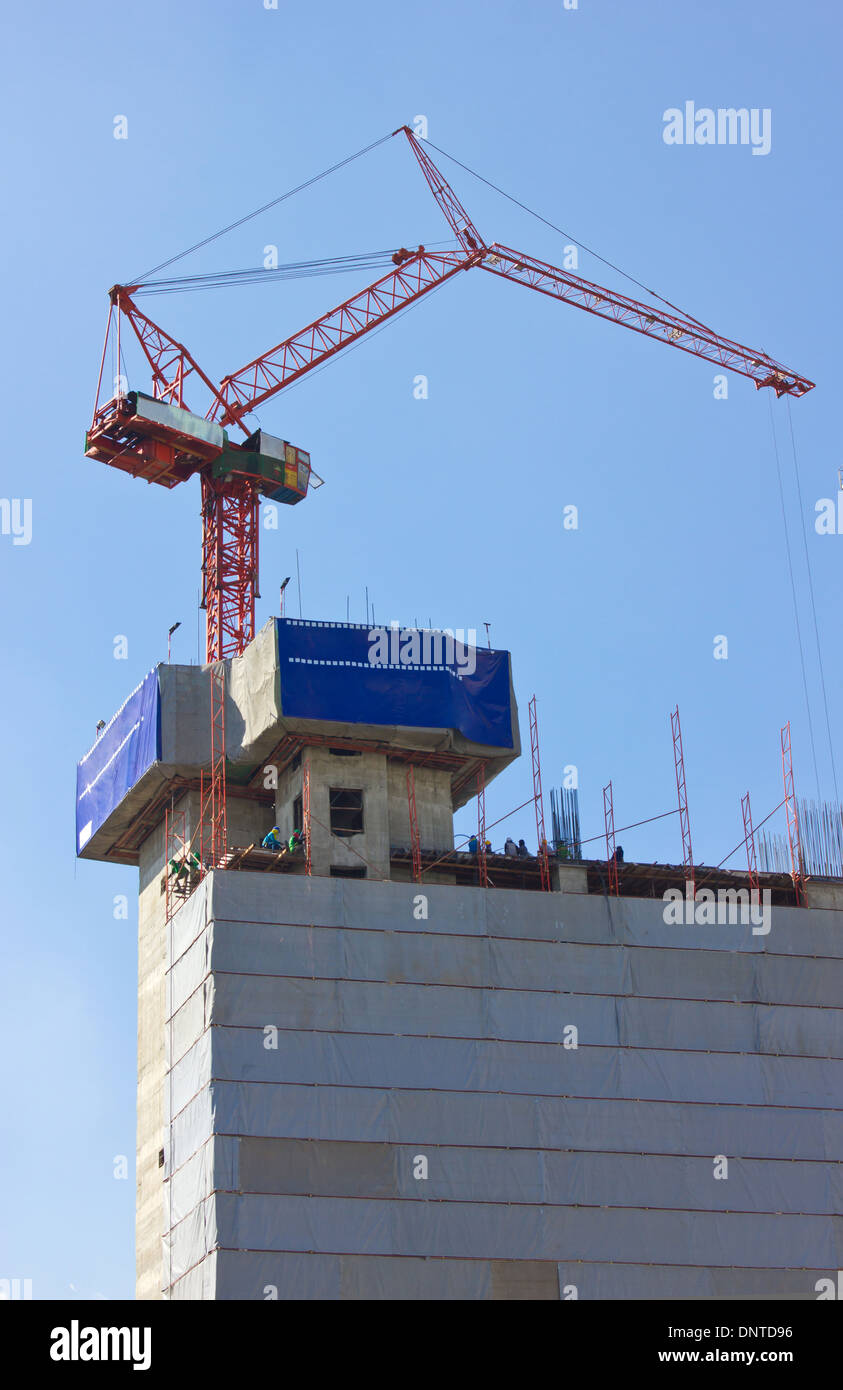 Construction site with crane and building Stock Photo - Alamy