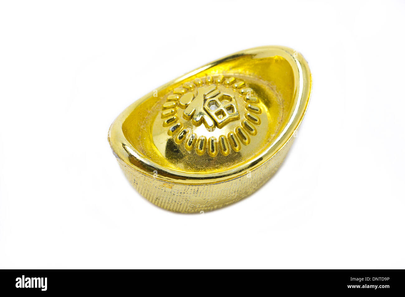 Chinese gold ingots isolated on white background Stock Photo - Alamy