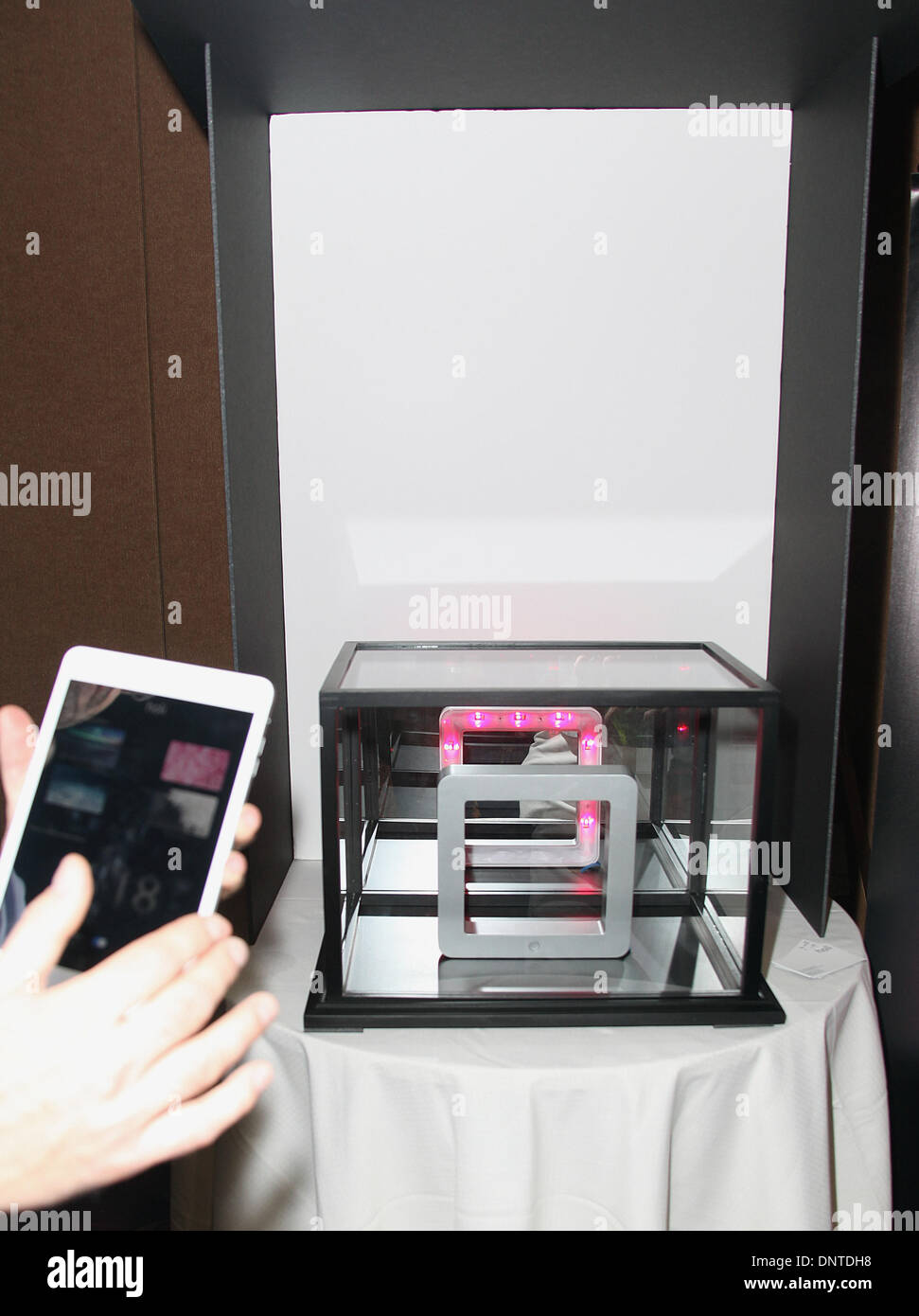 Las Vegas, Nevada, USA. 5th Jan, 2014. Holi iPhone lamp is displayed ...