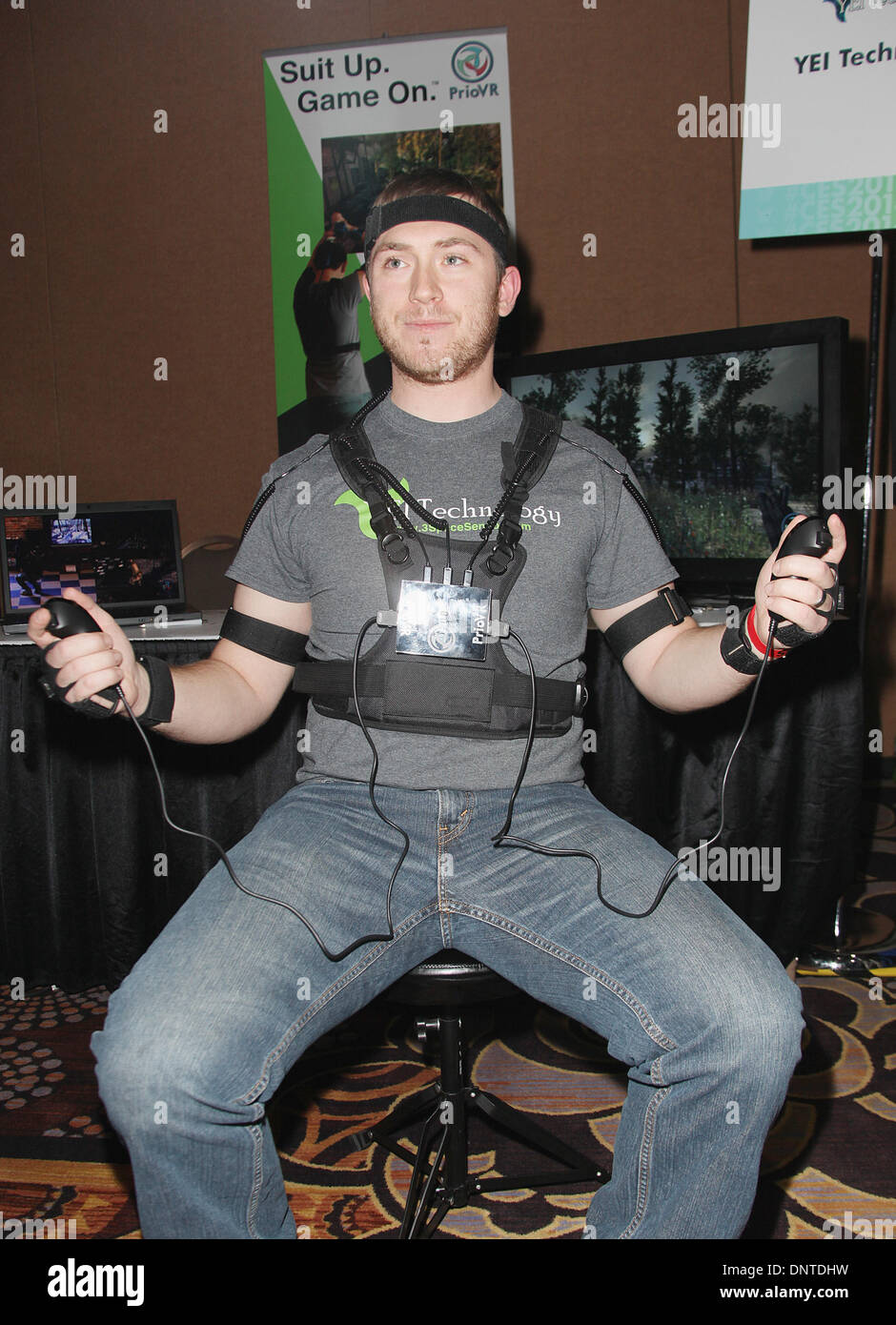 Las Vegas, Nevada, USA. 5th Jan, 2014. YEI Technology PrioVR game suit ...