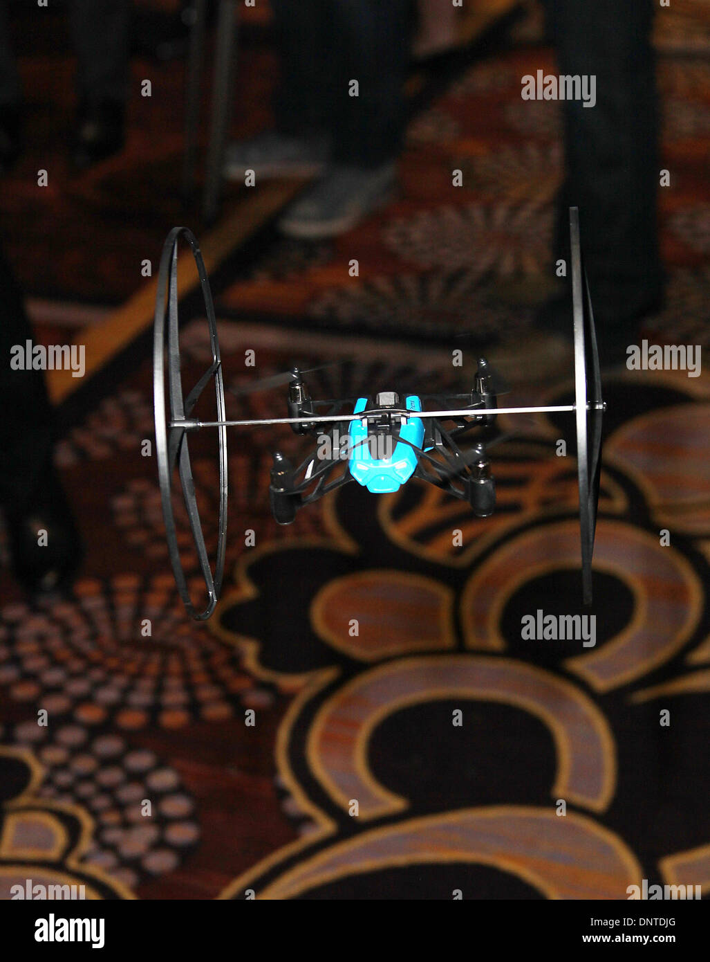 Las Vegas, Nevada, USA. 5th Jan, 2014. A Parrott Mini Drone is ...