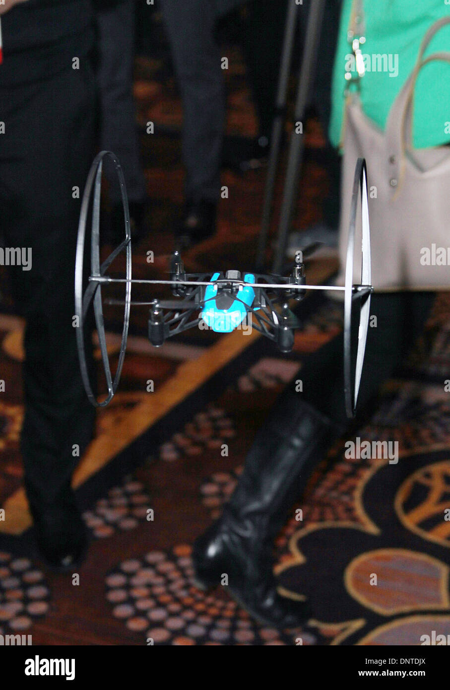 Las Vegas, Nevada, USA. 5th Jan, 2014. A Parrott Mini Drone is ...