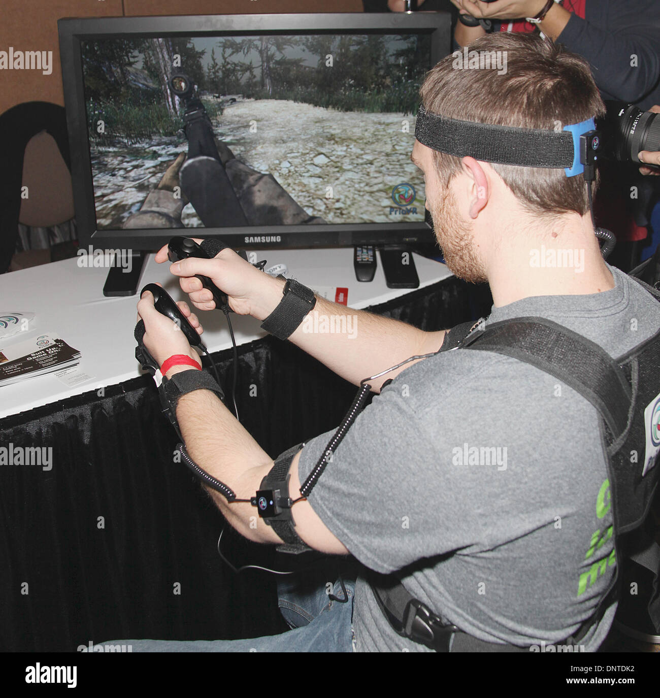 Las Vegas, Nevada, USA. 5th Jan, 2014. YEI Technology PrioVR game suit ...